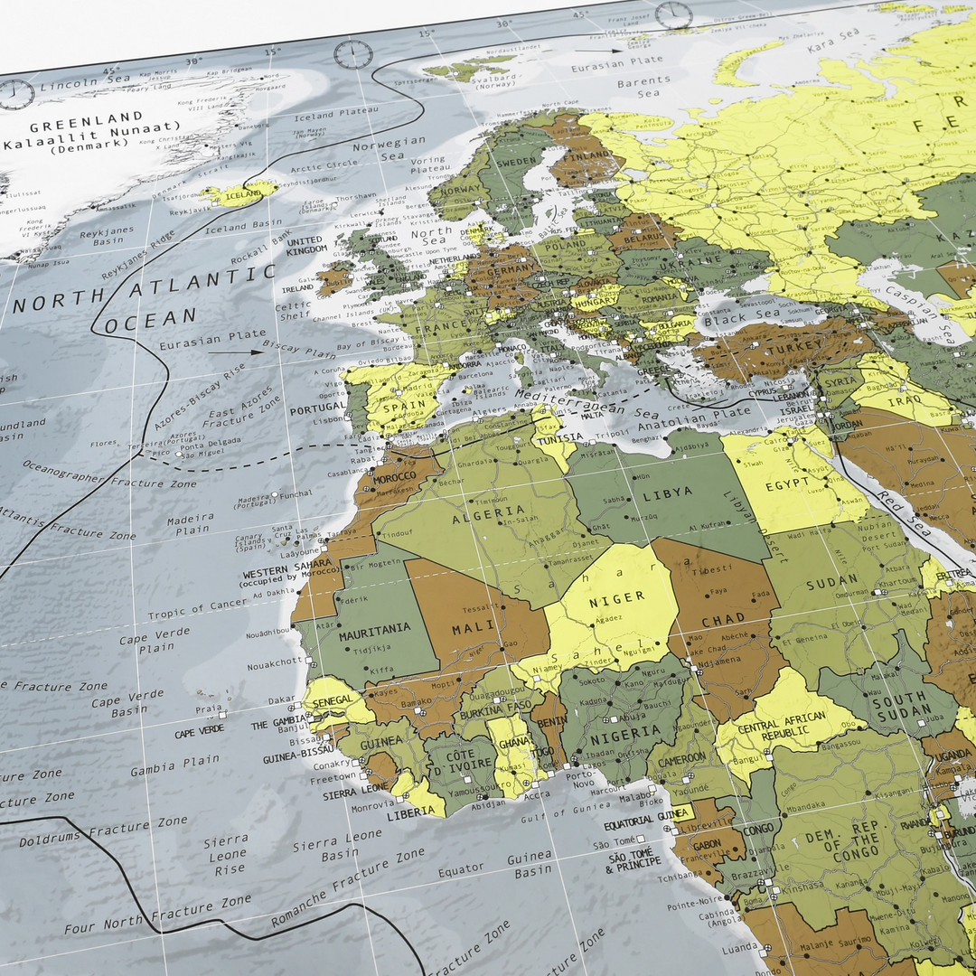 Detailed Classic Style World Map National Geographic World Classic Wall ...